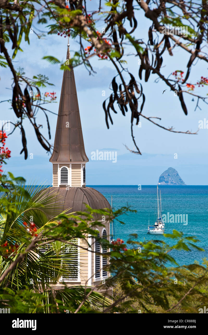 France, Martinique (French West Indies), Ste Anne, the church Stock ...