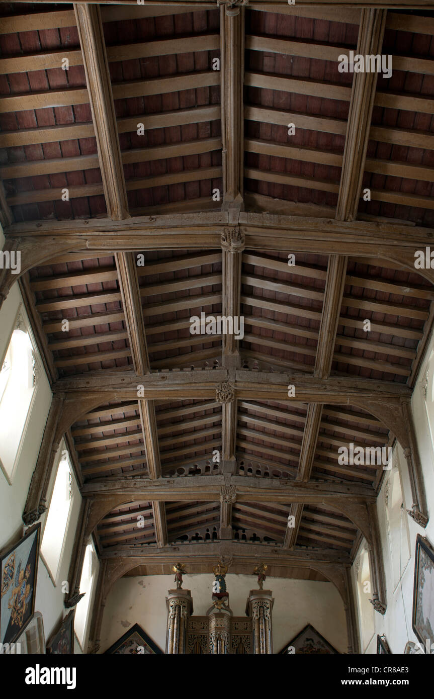 The wooden ceiling, St. Nicholas Church, Stanford on Avon ...
