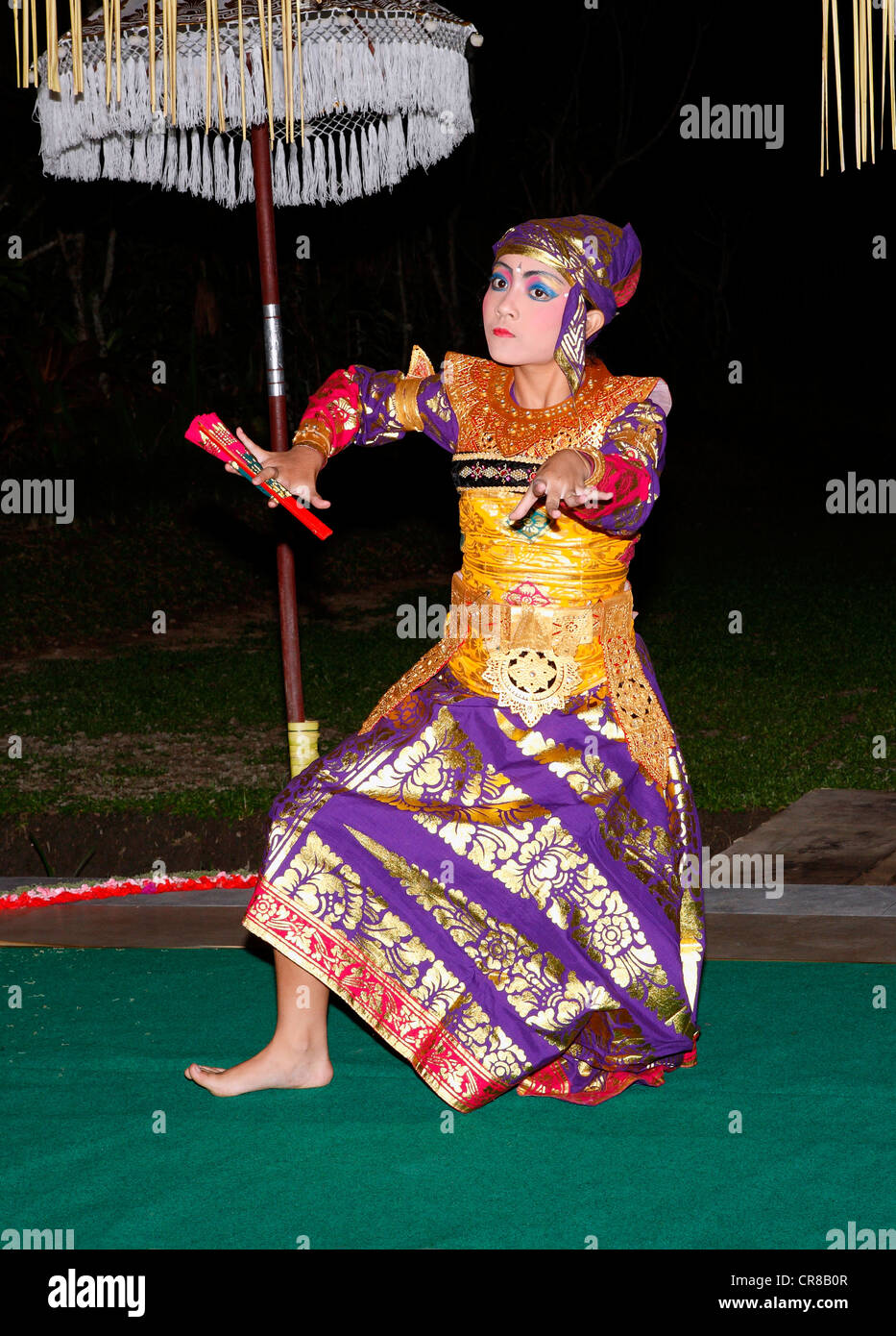Balinese female dancer performing the Teruna Jaya, which depicts ...