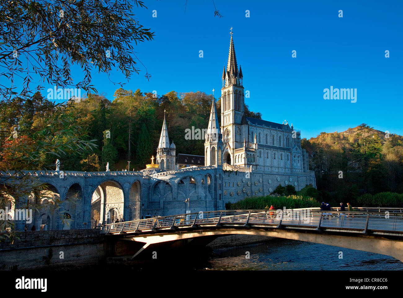 France, Hautes Pyrenees, Lourdes, Our Lady of Lourdes Basilica Stock ...