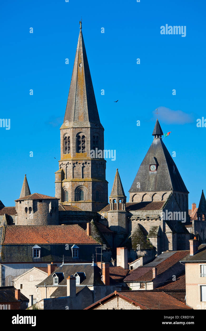 France, Haute Vienne, Le Dorat, collegiate of St Pierre de Dorat Stock ...