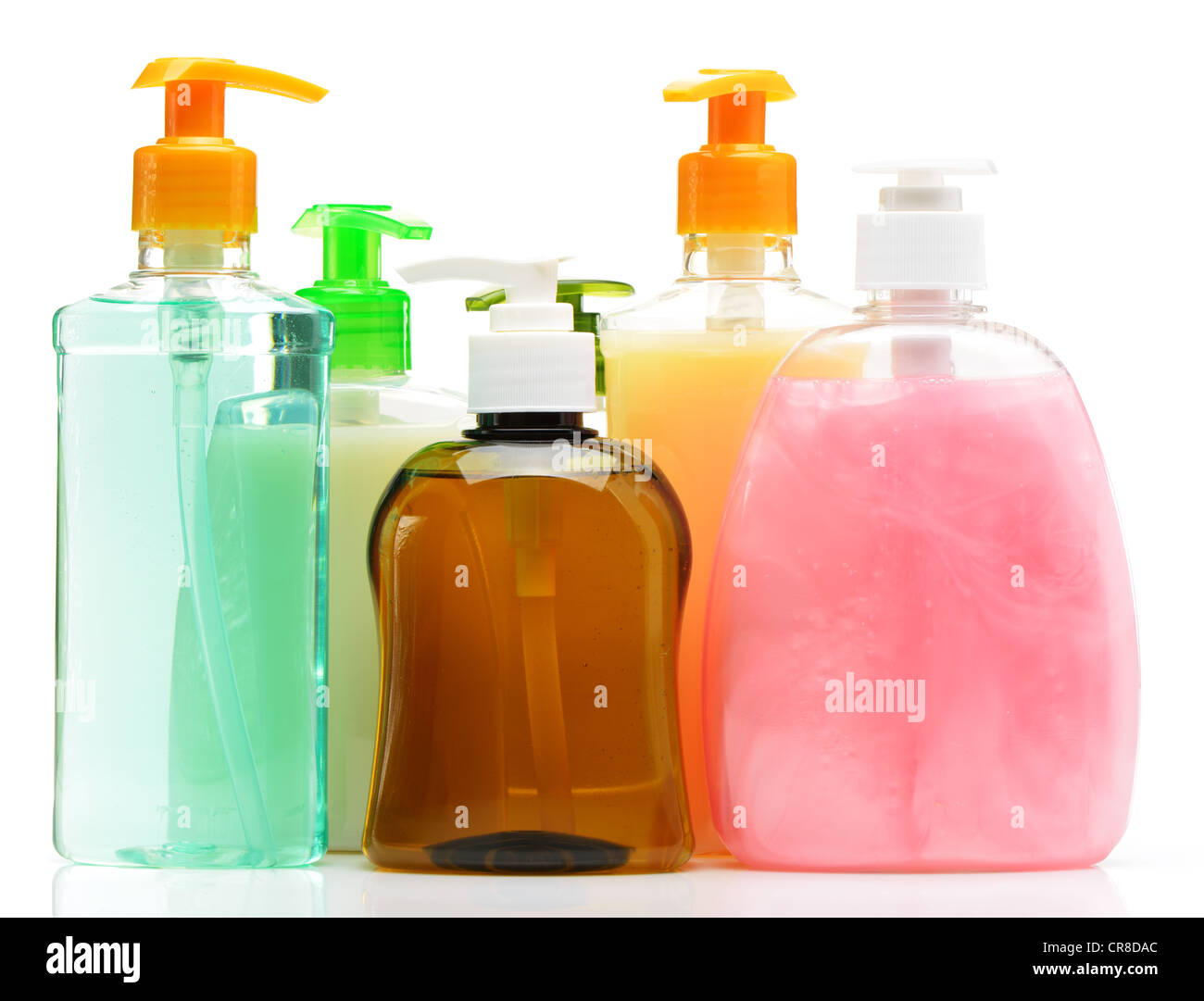 Liquid soap. Color of the bottle. Isolated on white background Stock ...
