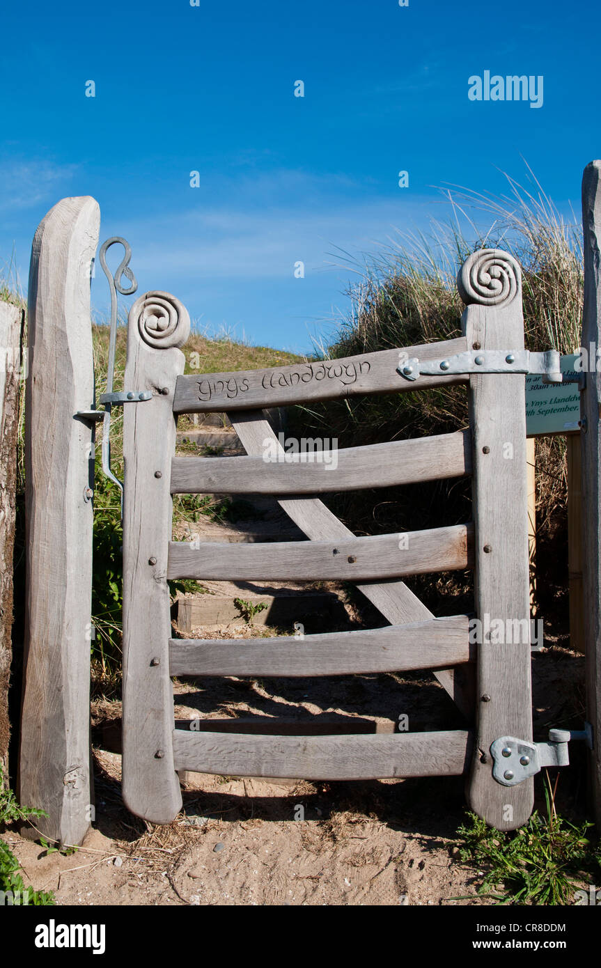 Wooden gate on Llanddwyn Island Anglesey North Wales Stock Photo - Alamy