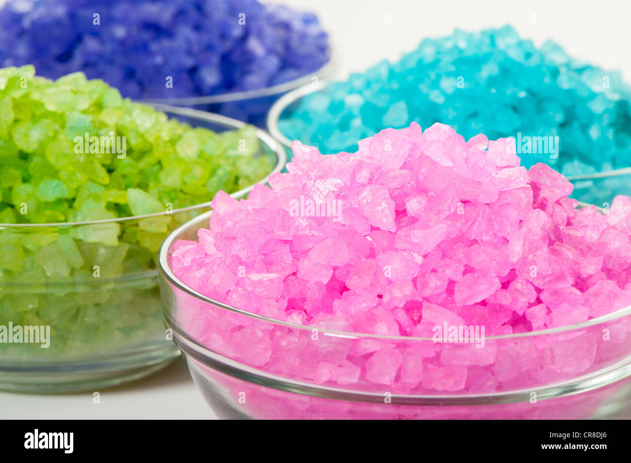 Sea color salt in glasses. Photo closeup Stock Photo - Alamy