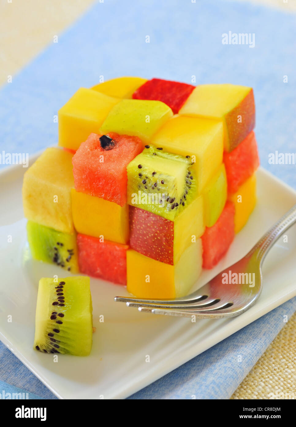 cube fruits salad Stock Photo - Alamy