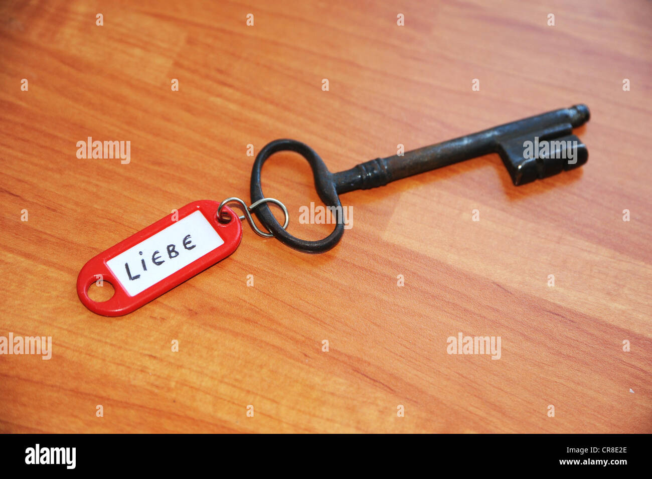 Key ring with the sign "Liebe", German for "love", symbolic image for ...