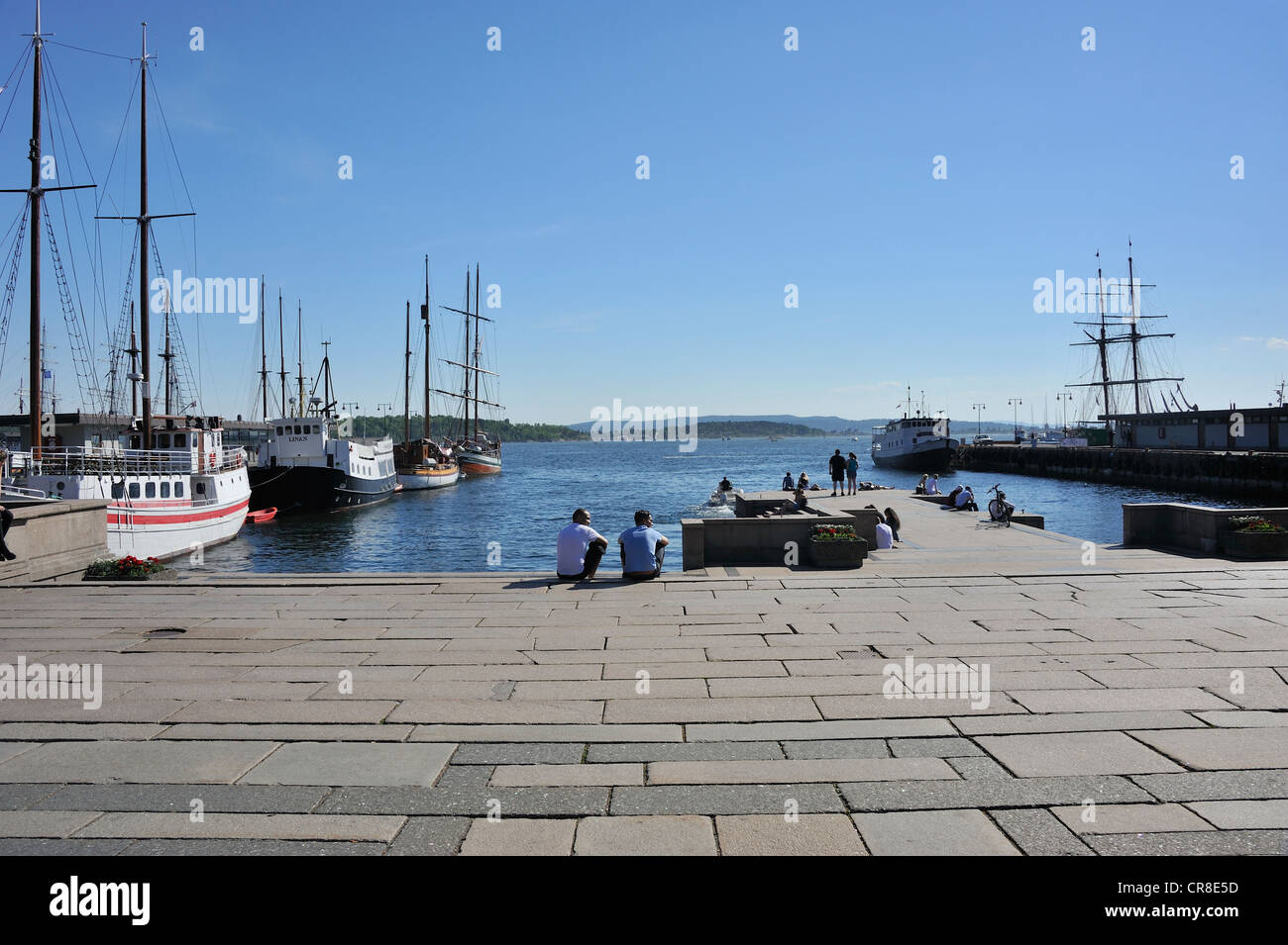 Oslo harbor seen from town hall square Stock Photo - Alamy