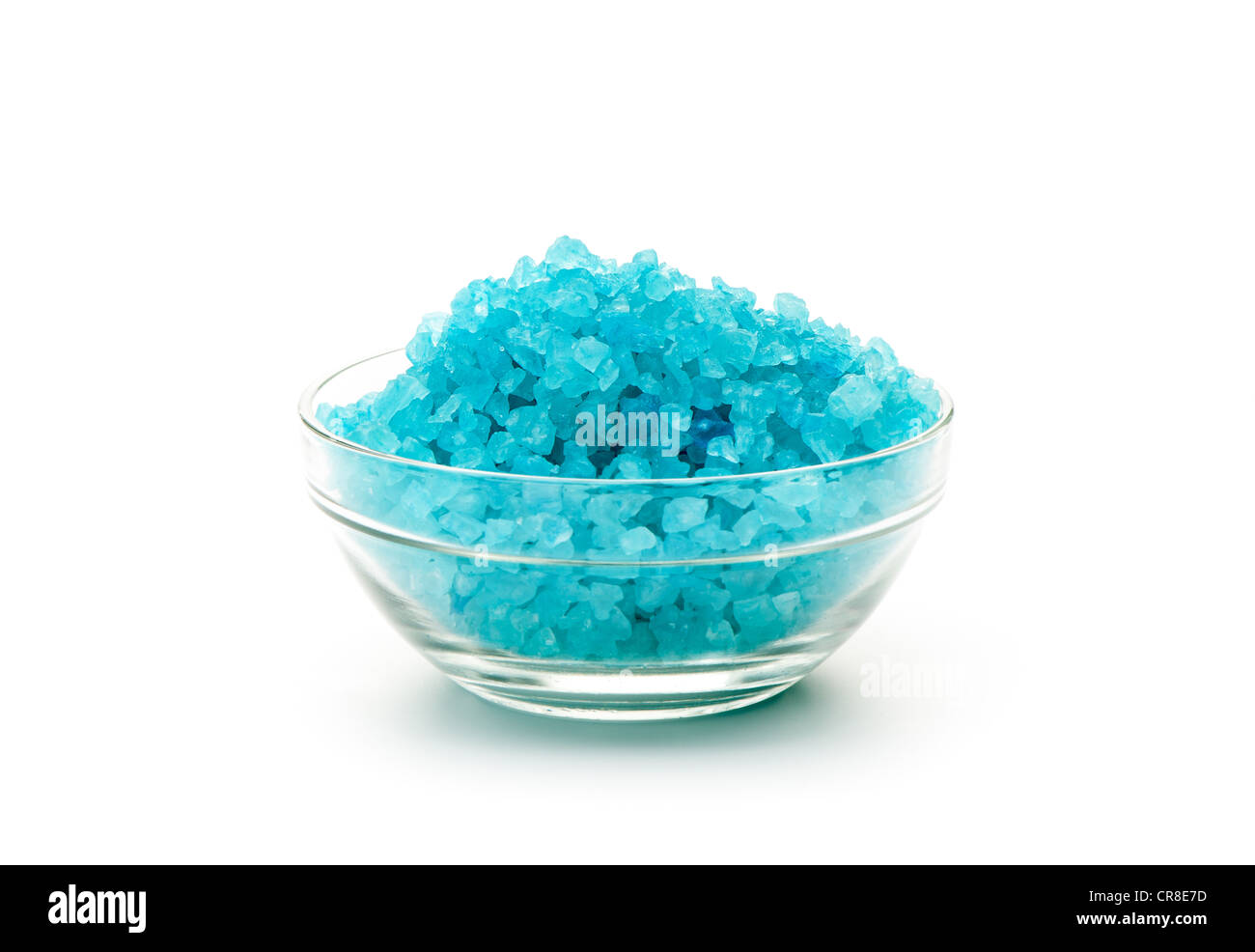 Sea blue color salt in glasses. Isolated on white Stock Photo - Alamy