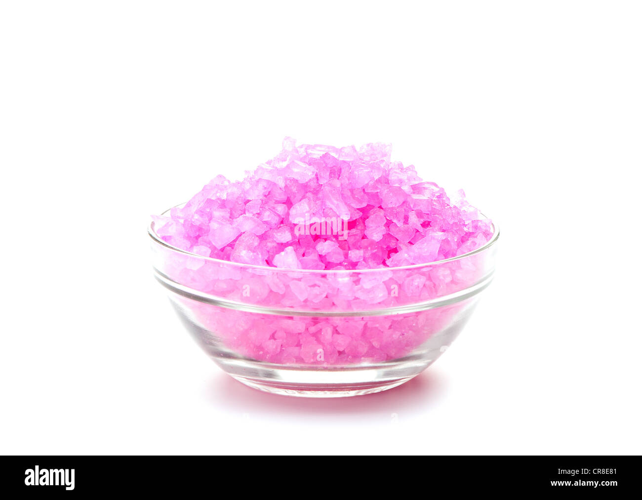 Sea red color salt in glasses. Isolated on white Stock Photo - Alamy