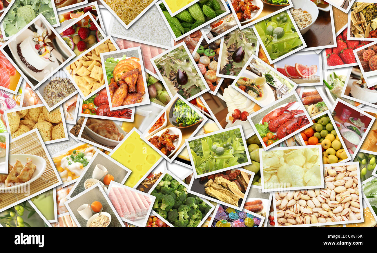Food Collage for Catering Business Concept Art Stock Photo - Alamy