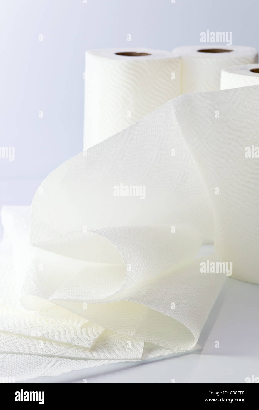 White paper towel on a white reflective background Stock Photo - Alamy