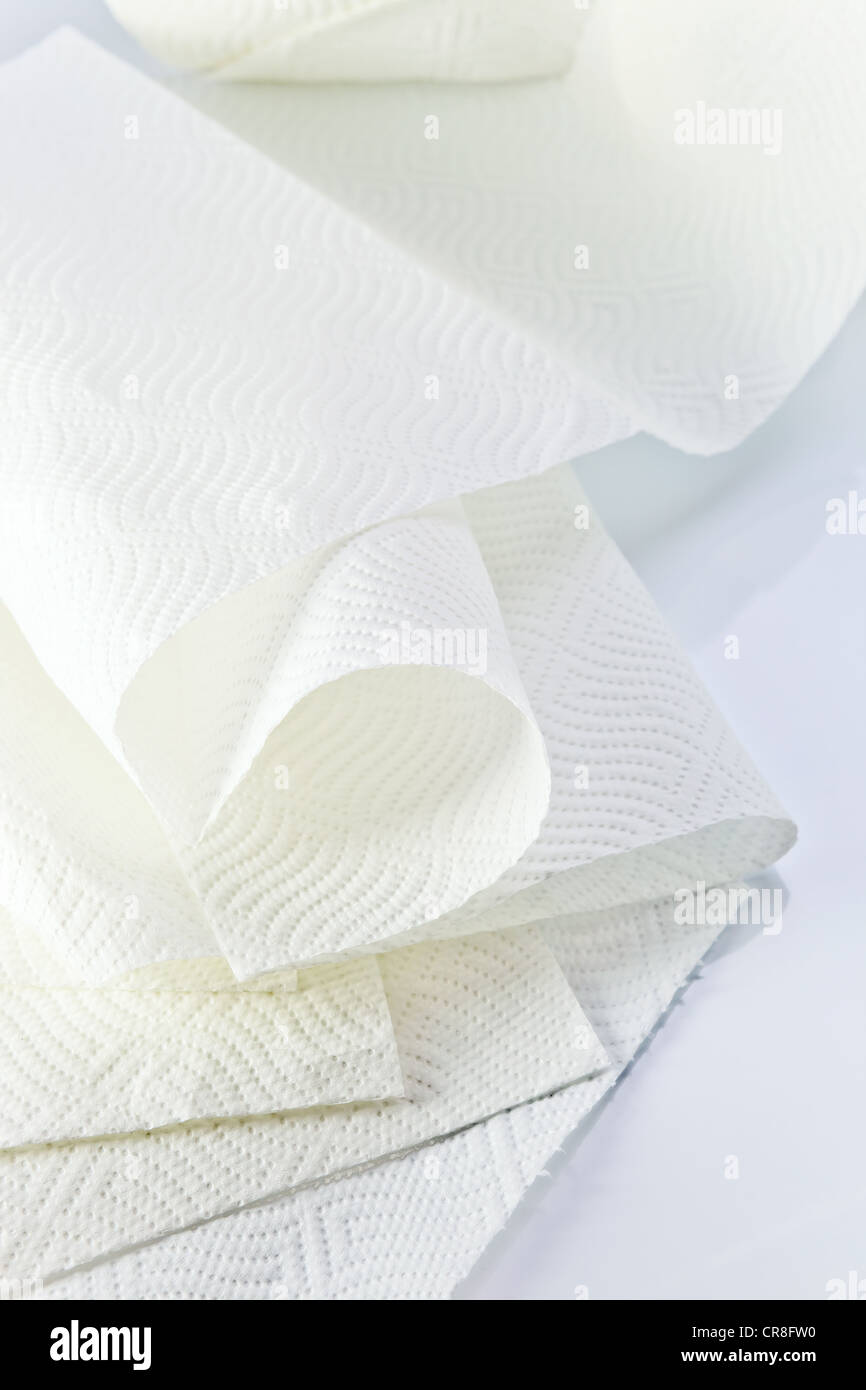 White paper towel on a white reflective background Stock Photo - Alamy