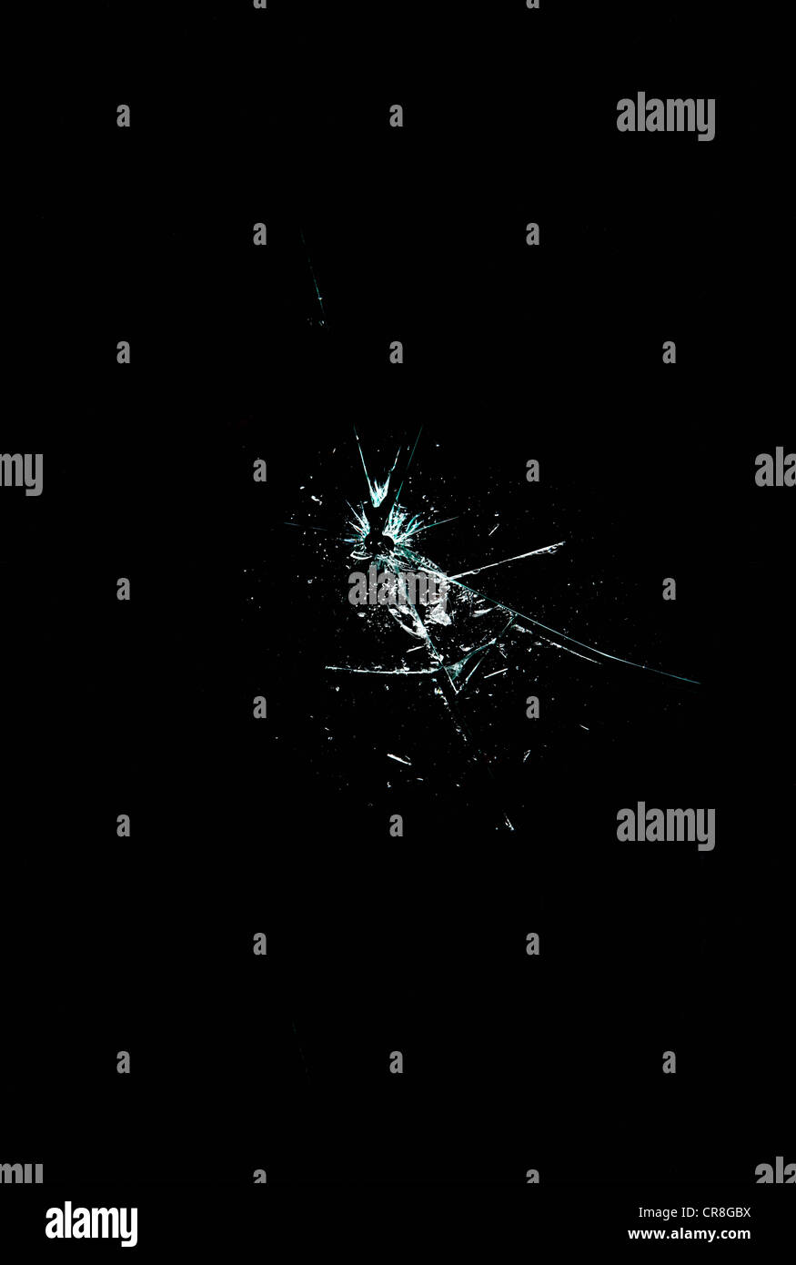 Smashed glass with black background Stock Photo - Alamy