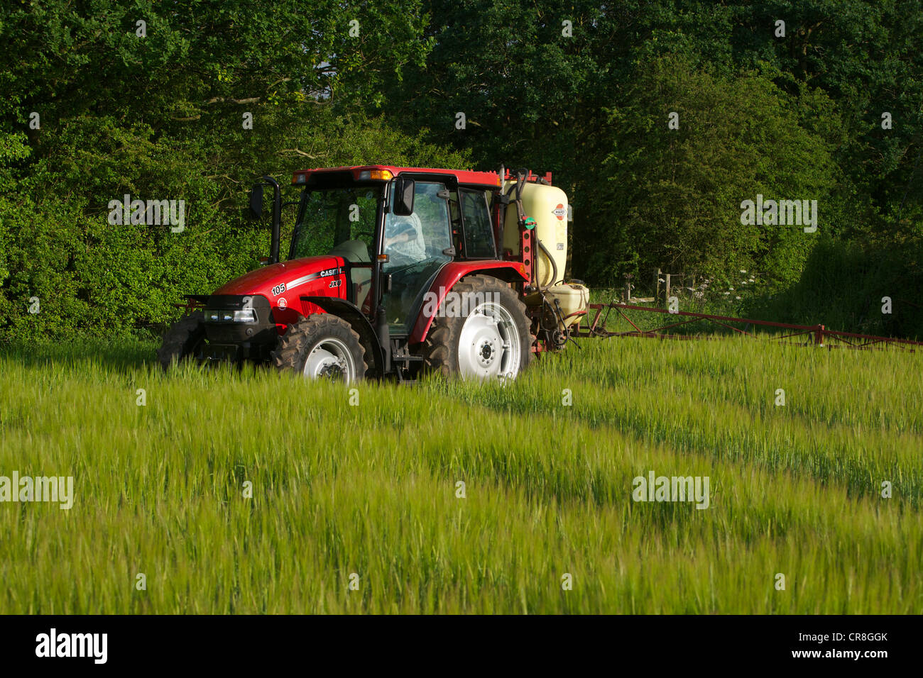 Case 105 JXU Tractor Spraying UK Stock Photo - Alamy
