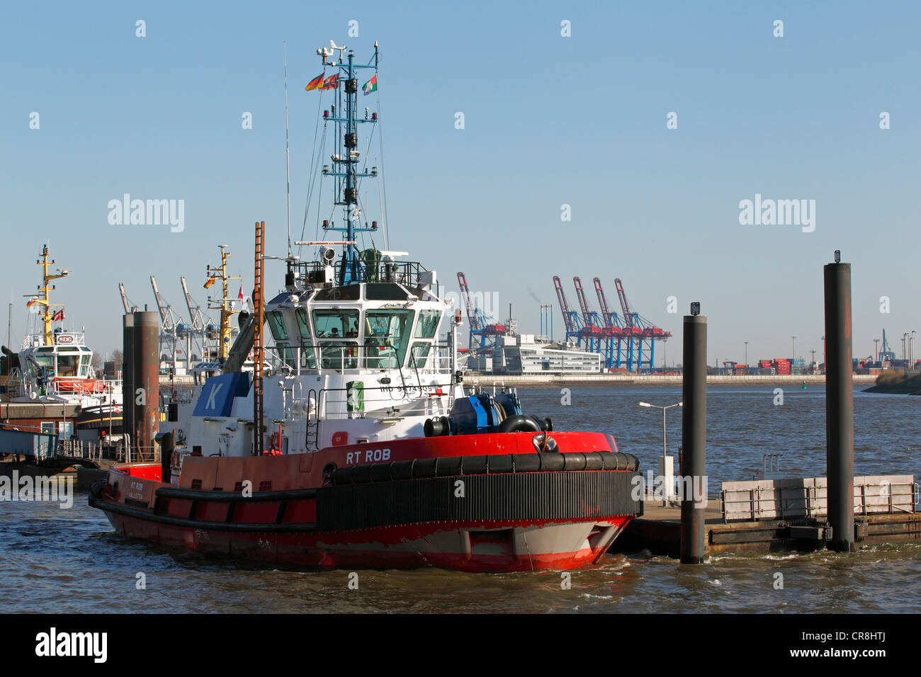 Tugboat, RT Rob, in the Port of Hamburg on the Elbe River, Hamburg ...