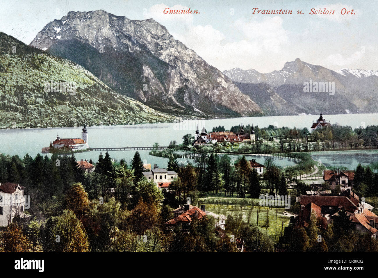 Traunsee Lake with Schloss Orth Castle, Upper Austria, Austria ...