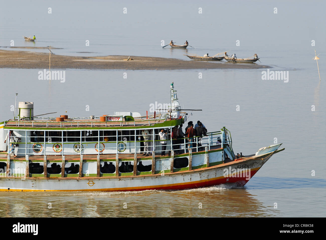 South asia , Bangladesh , ferry boat at Ganges river which is called ...