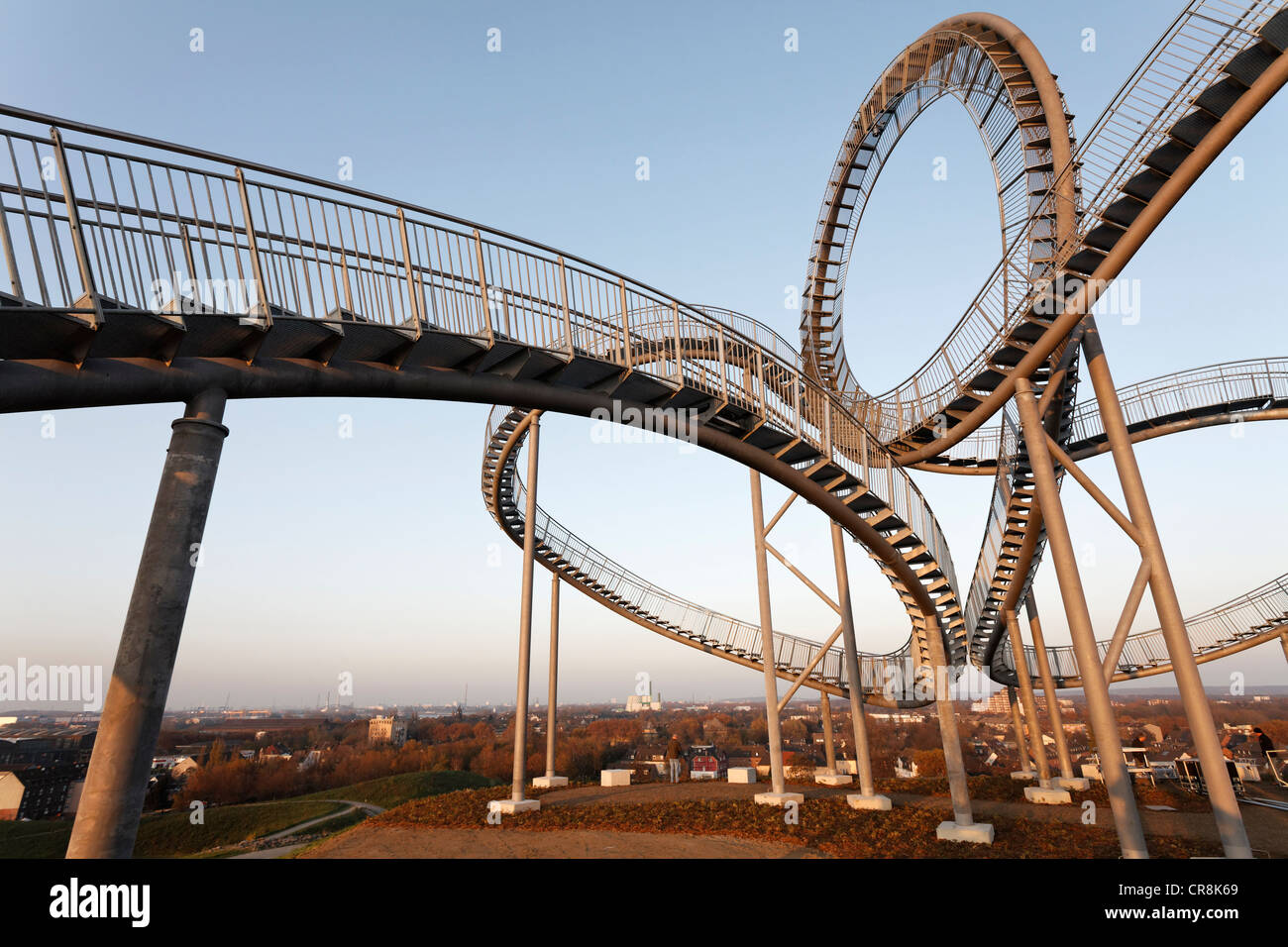 Tiger & Turtle - Magic Mountain sculpture, landmark, walkable sculpture in the Angerpark, roller ...