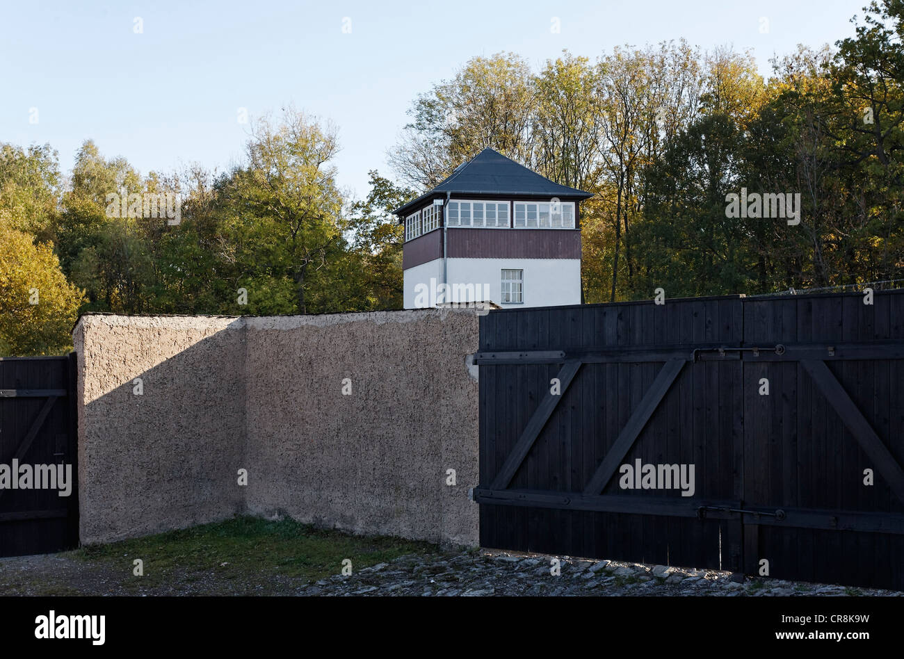 Watchtower, Buchenwald memorial, former concentration camp near Weimar ...