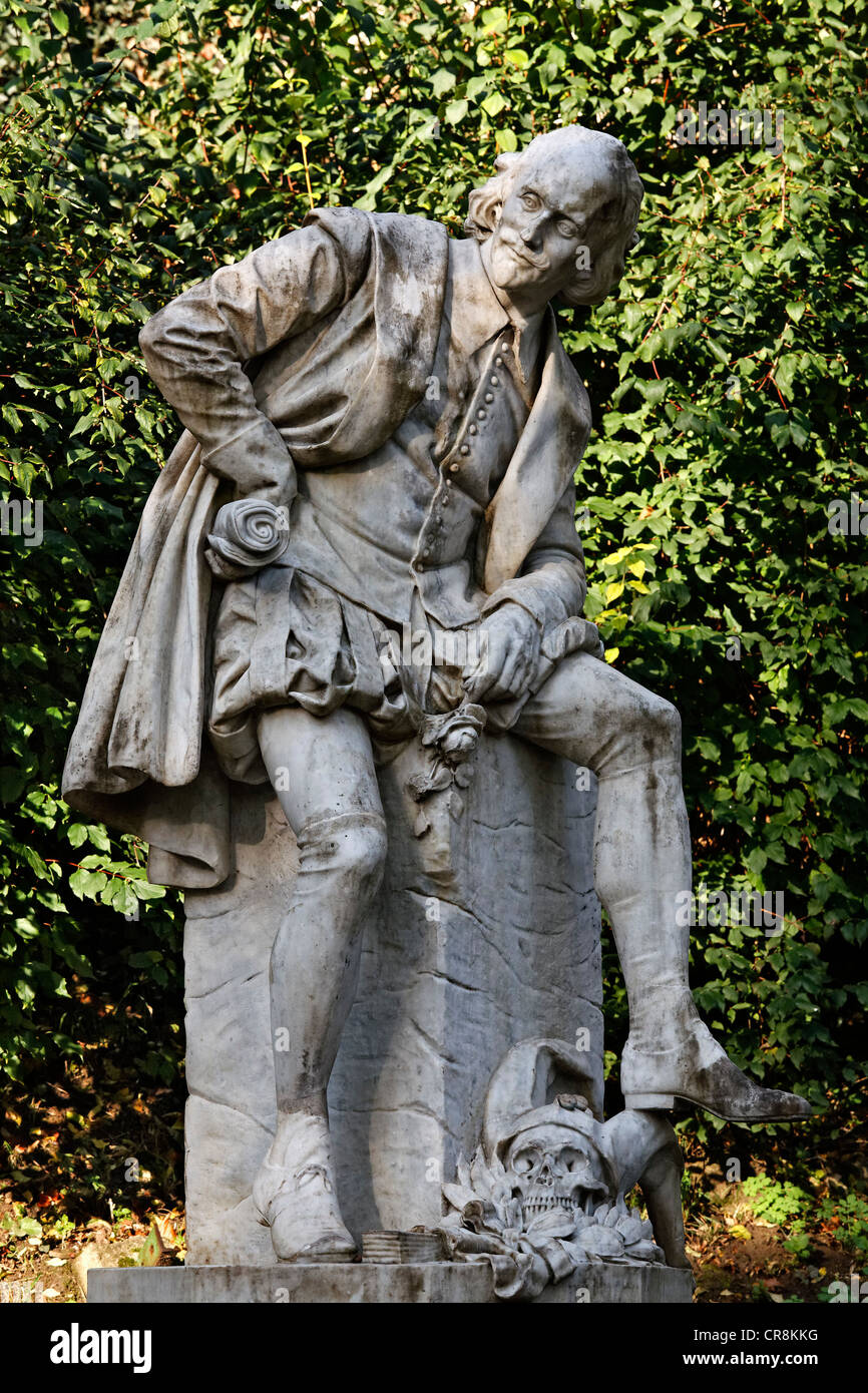 Shakespeare memorial, park on the Ilm River, Weimar, Thuringia, Germany ...