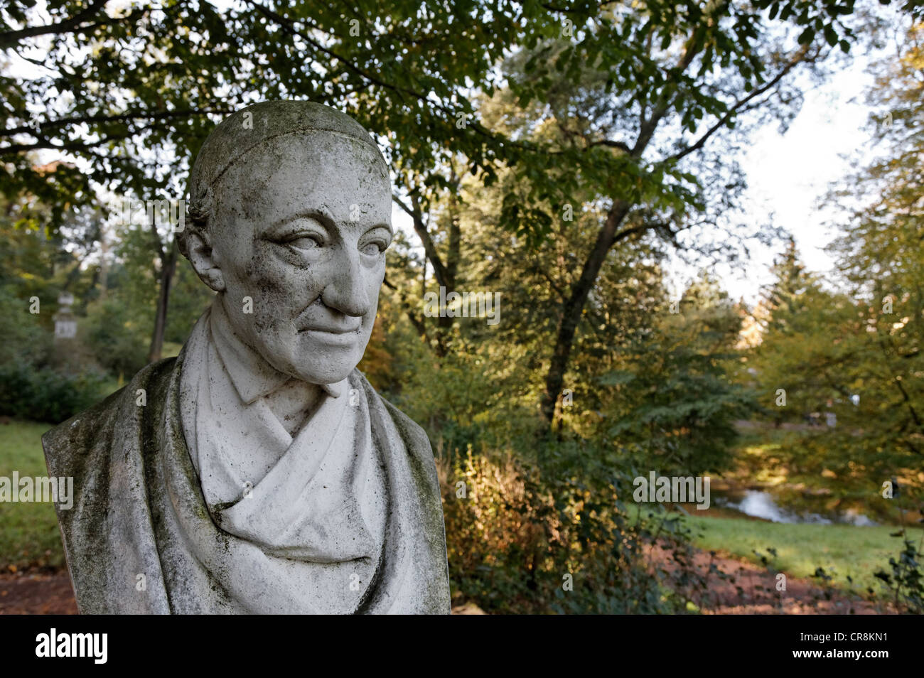Wieland-bust on the castle grounds of Schloss Tiefurt castle, Weimar ...