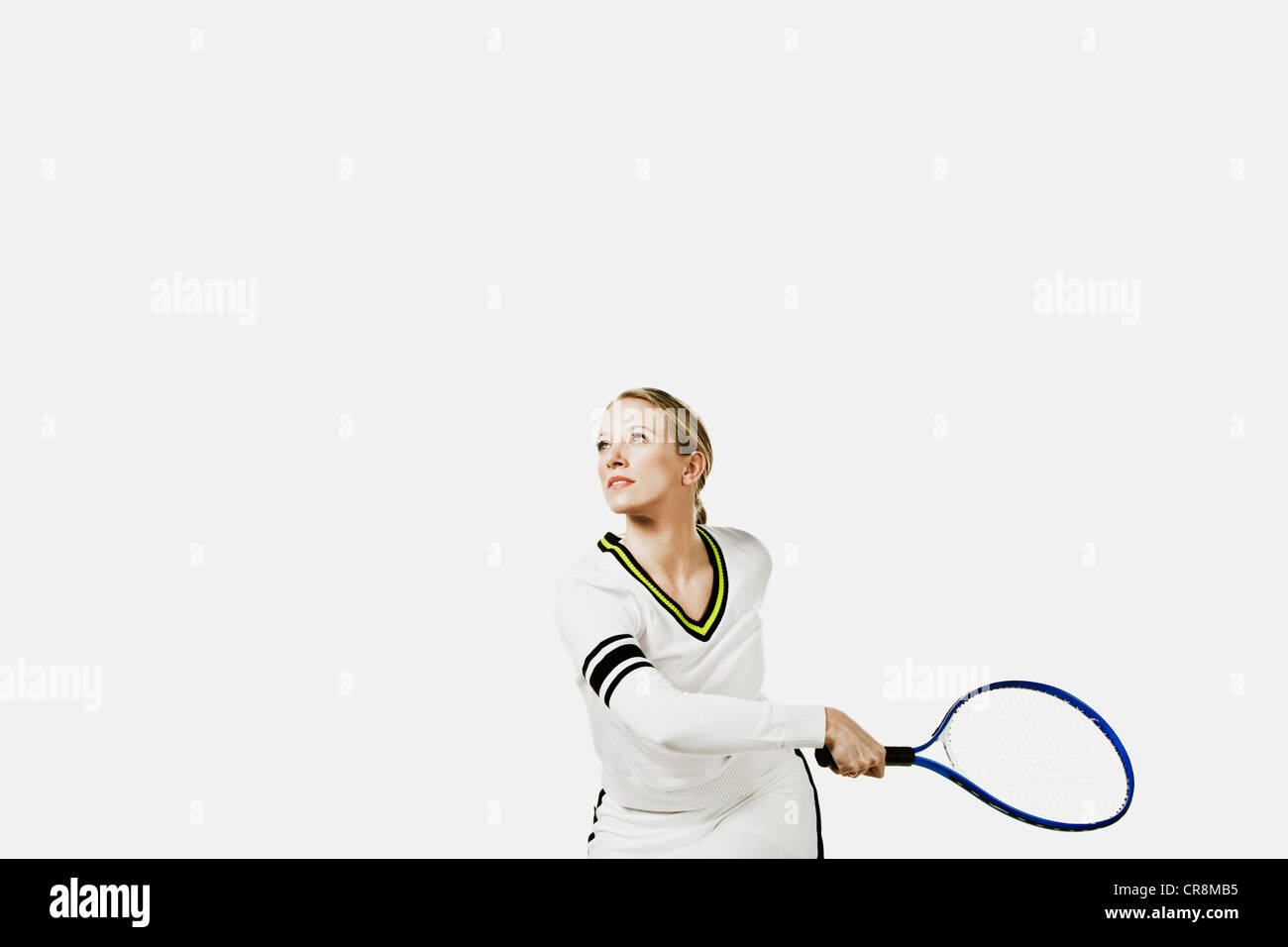 Tennis player holding tennis racket Stock Photo - Alamy