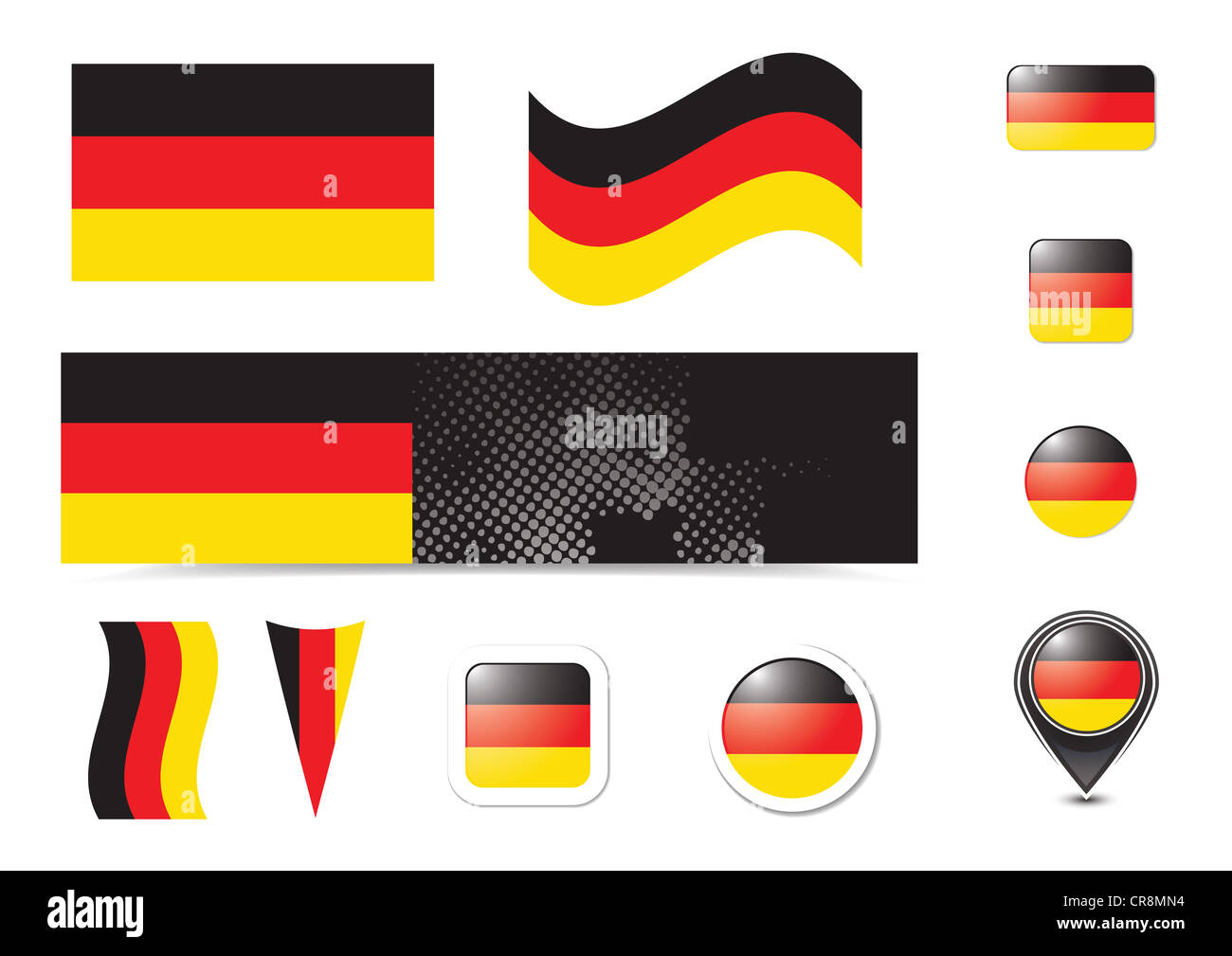 Germany flag and buttons set, illustration Stock Photo - Alamy