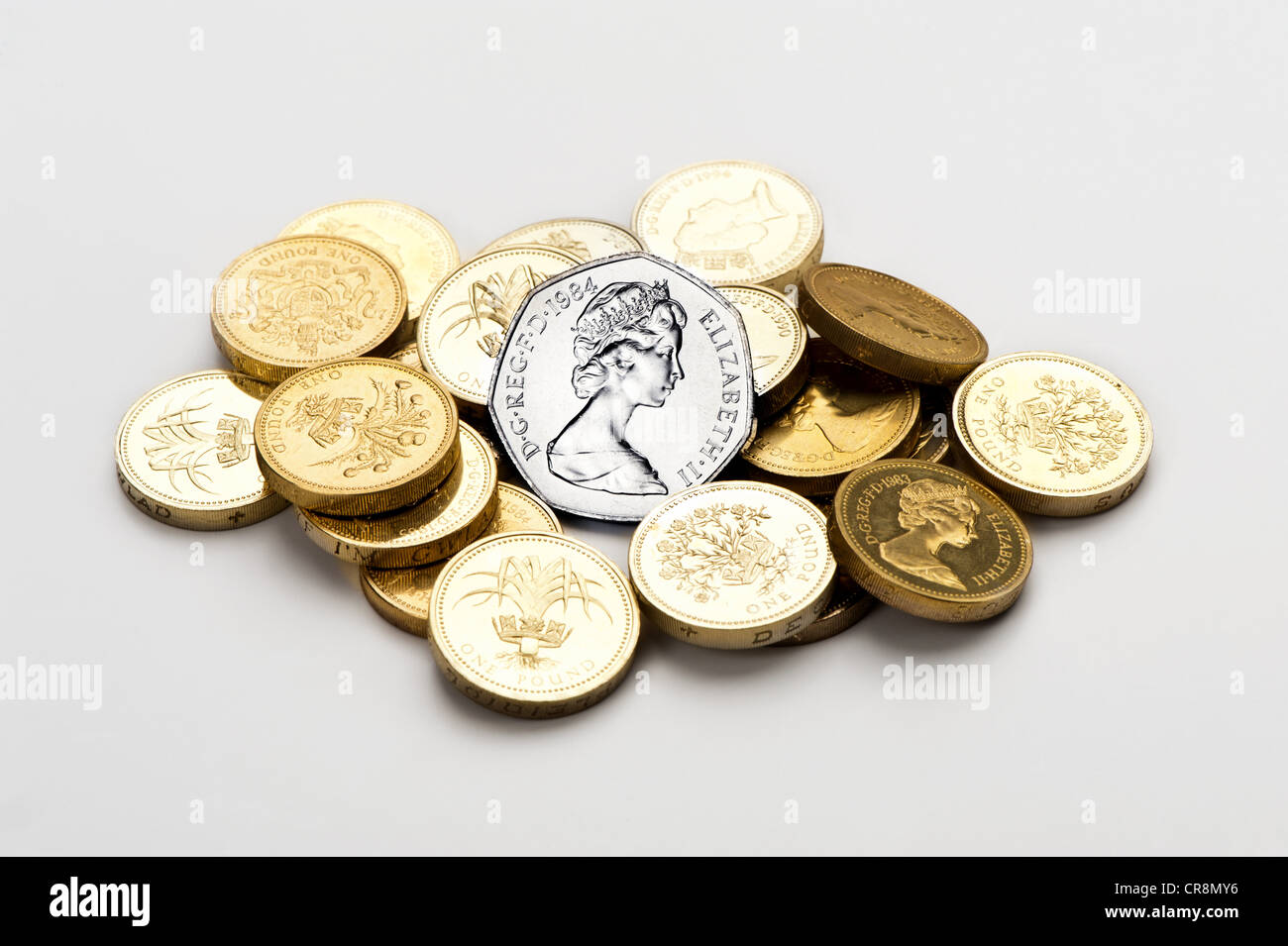 Pile of british coins Stock Photo - Alamy