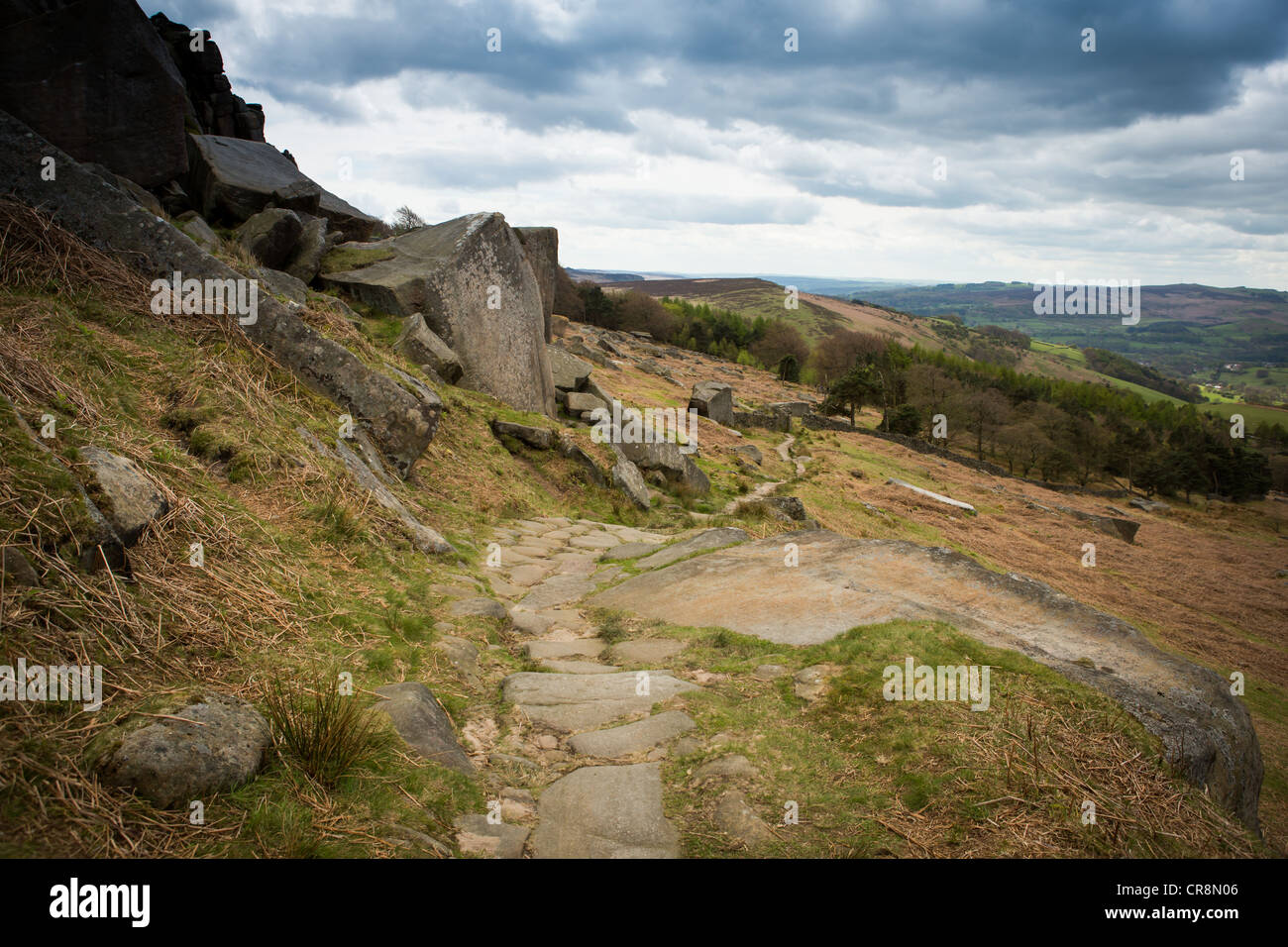 Stanage Edge in the Peak District. The longest gritstone edge in ...