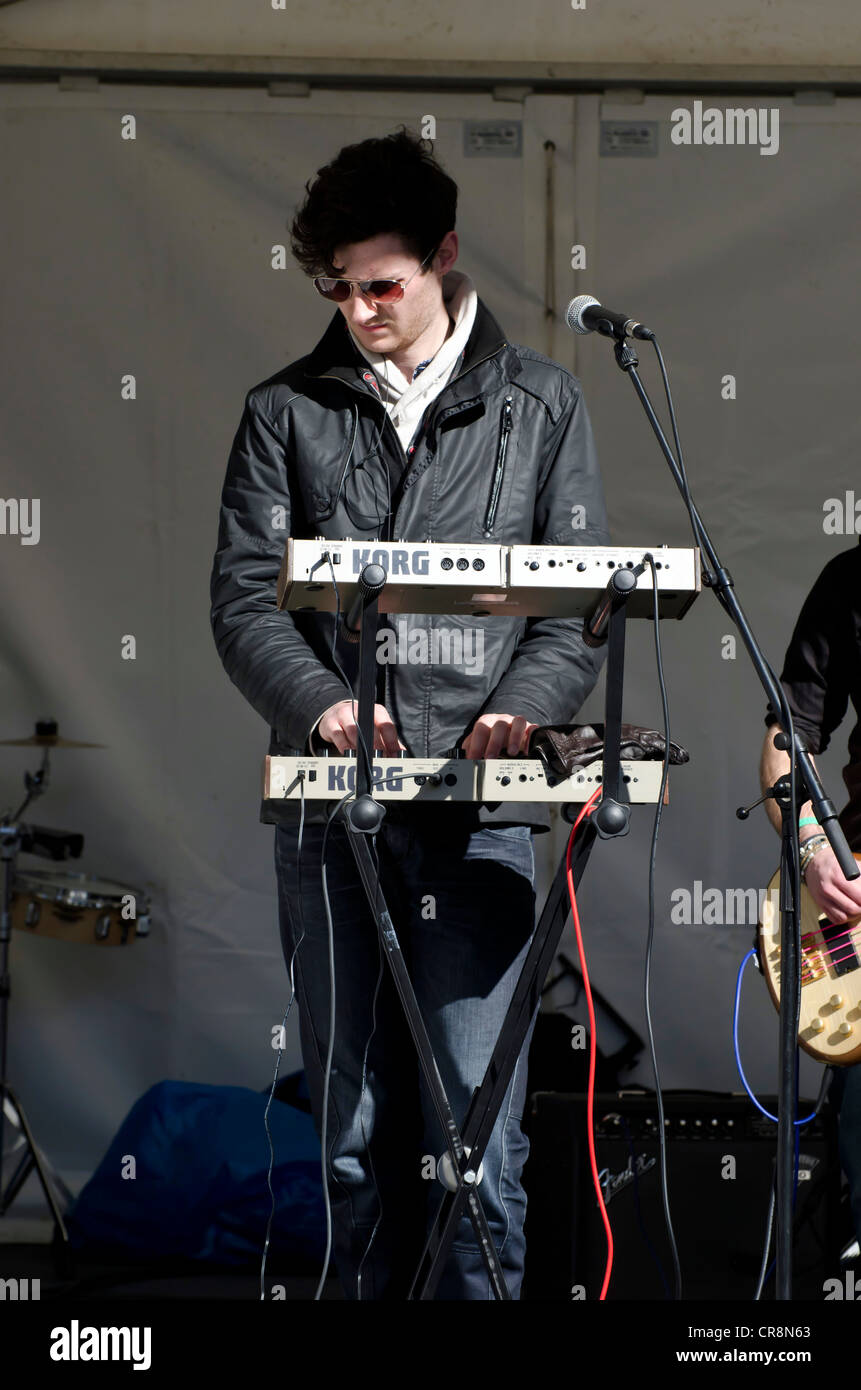 Michael Barry, synth player with local group The Asps, performing ...
