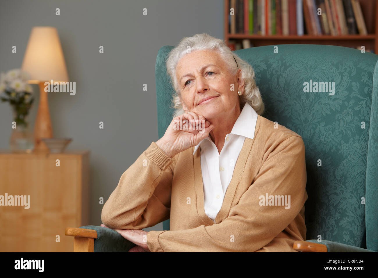Pensive senior woman, portrait Stock Photo - Alamy Pensive senior woman, portrait Stock Photo - Alamy