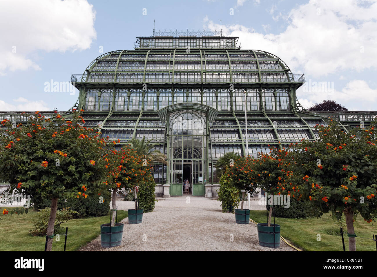 Palmenhaus greenhouse, historic iron structure, Schloss Schoenbrunn ...