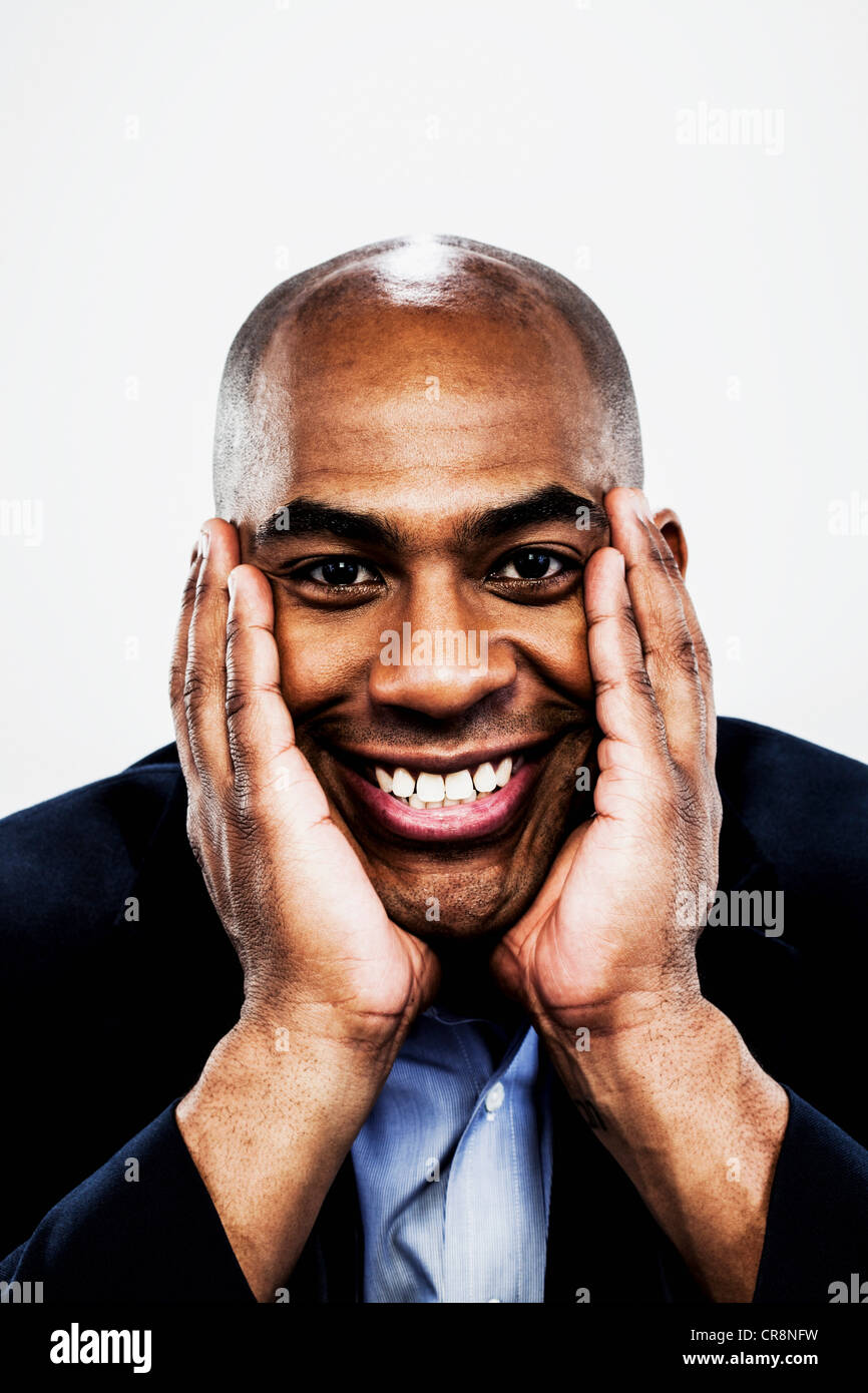 Smart smiling suit head shot headshot portrait hi-res stock photography ...