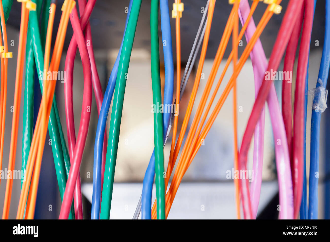 Cables in server room Stock Photo - Alamy