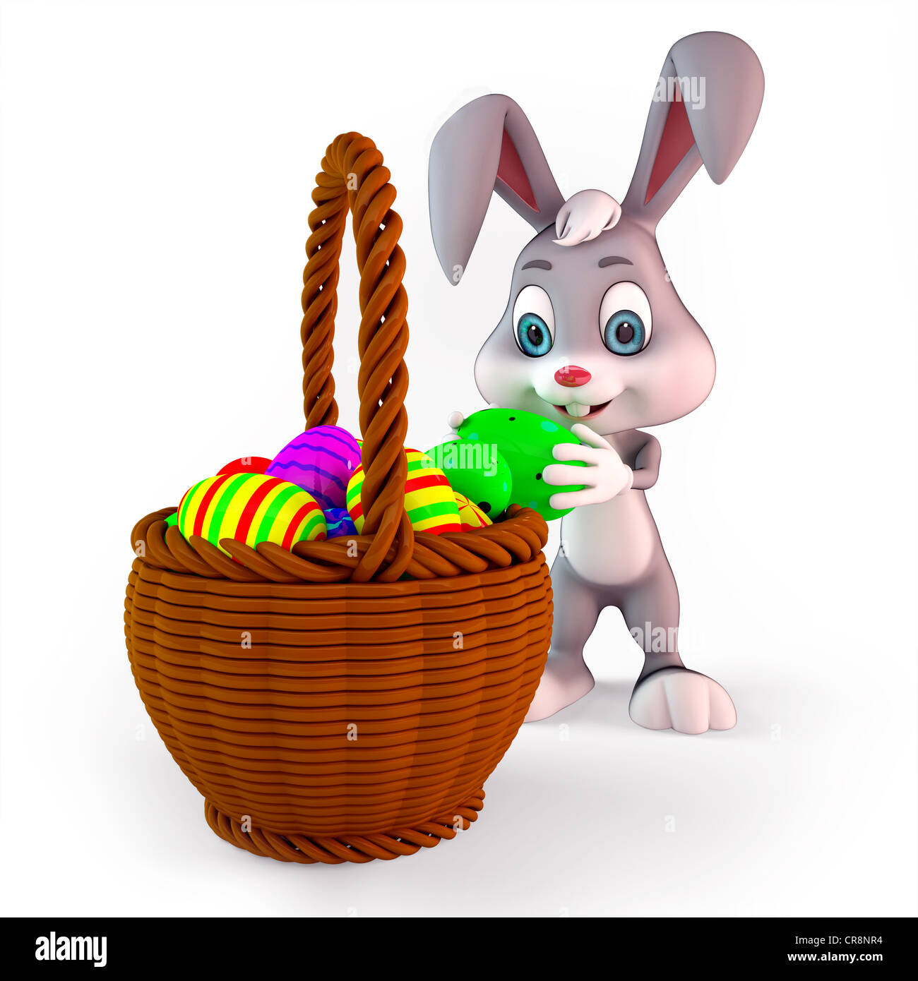 bunny behind basket Stock Photo - Alamy