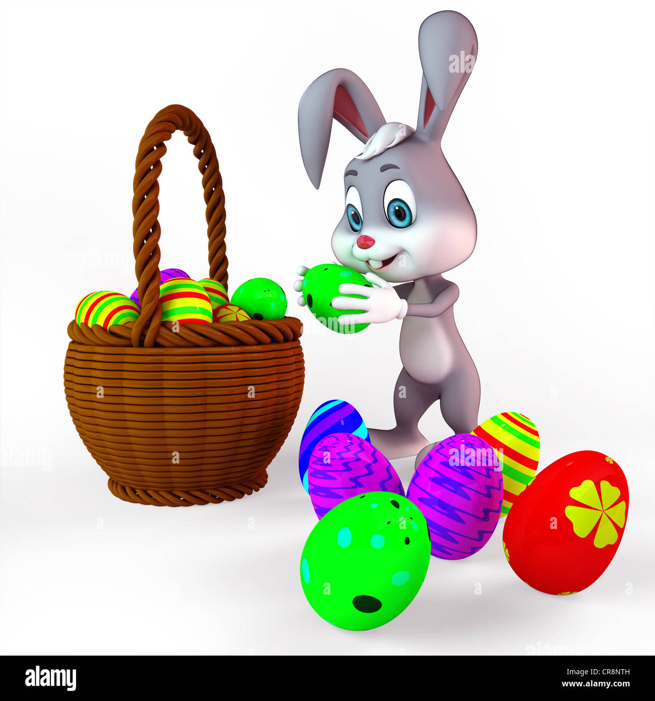 Cartoon easter bunny basket full hi-res stock photography and images ...