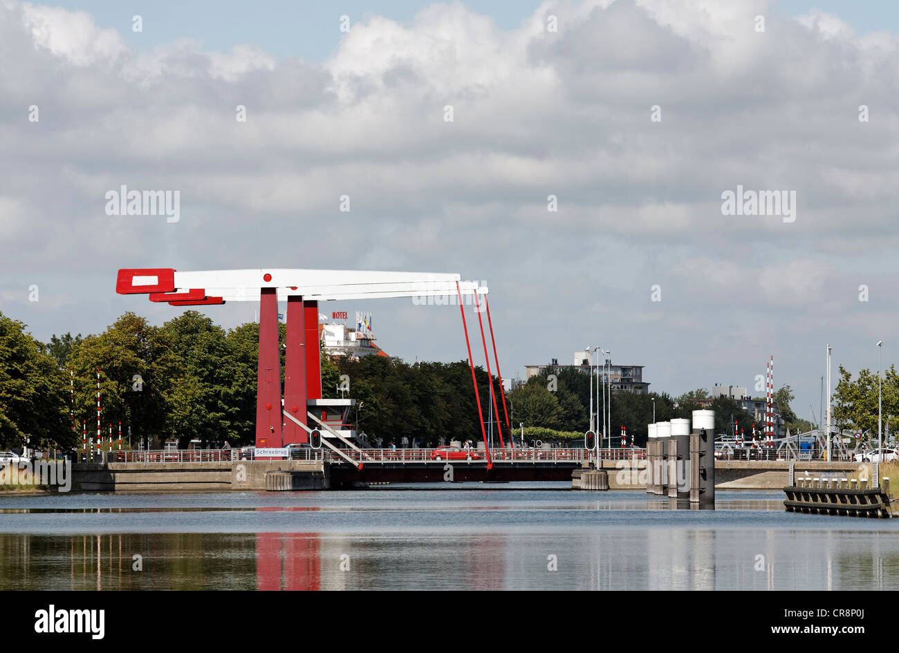 Schroebrug modern bascule bridge over the canal through Walcheren ...