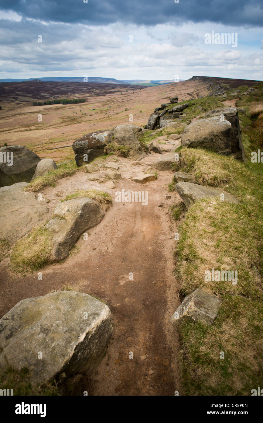 Stanage Edge in the Peak District. The longest gritstone edge in ...