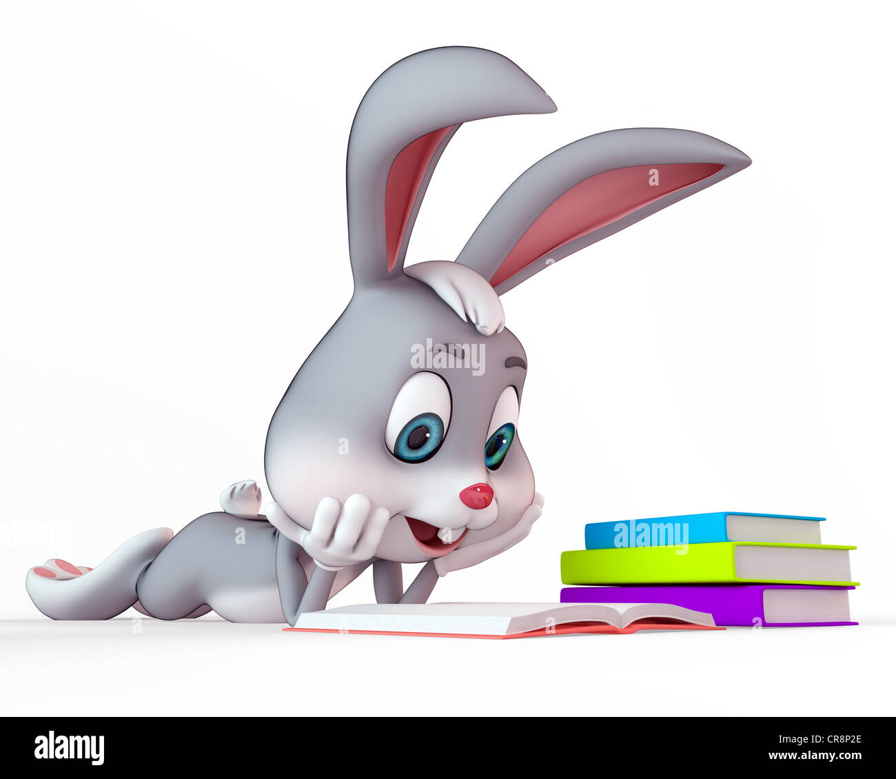 bunny reading a books Stock Photo - Alamy