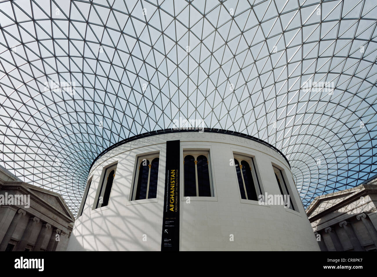 Great Court, inner courtyard with modern domed roof, steel and glass ...
