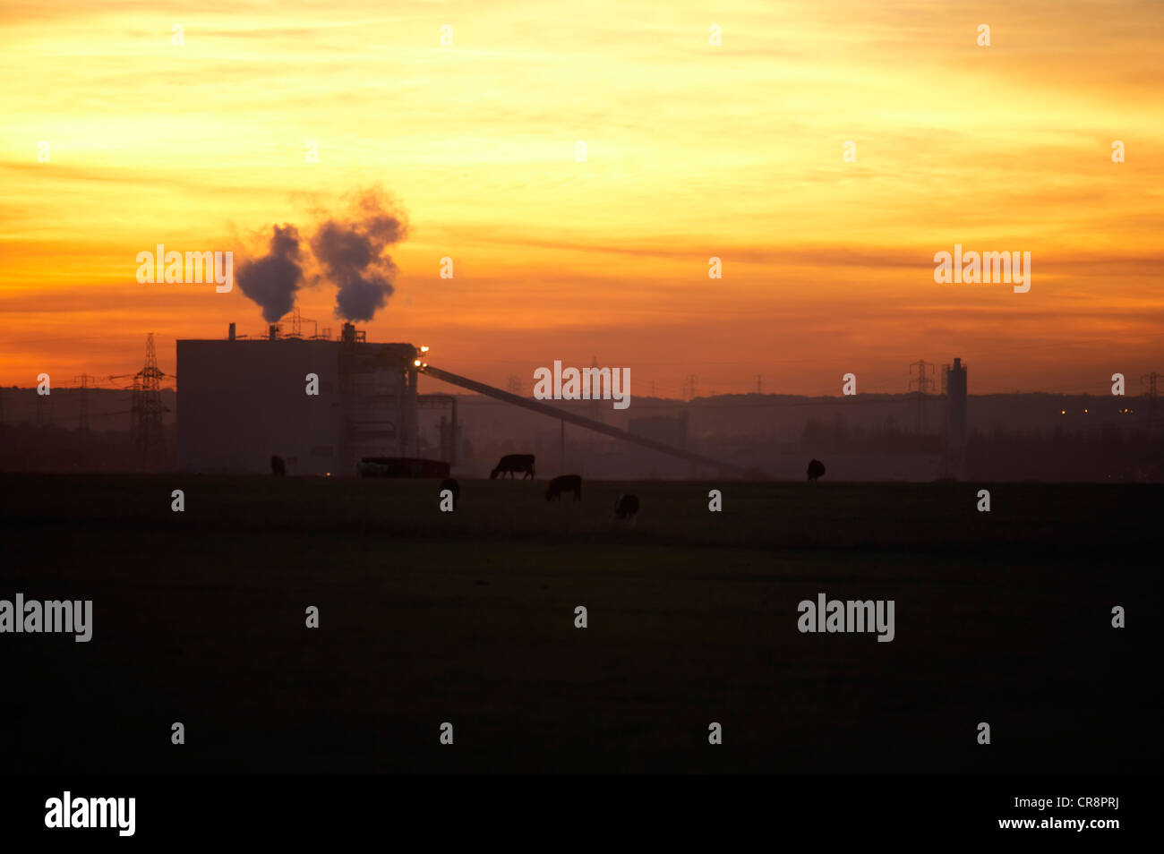Sunset looking over Swale Kent UK Stock Photo - Alamy