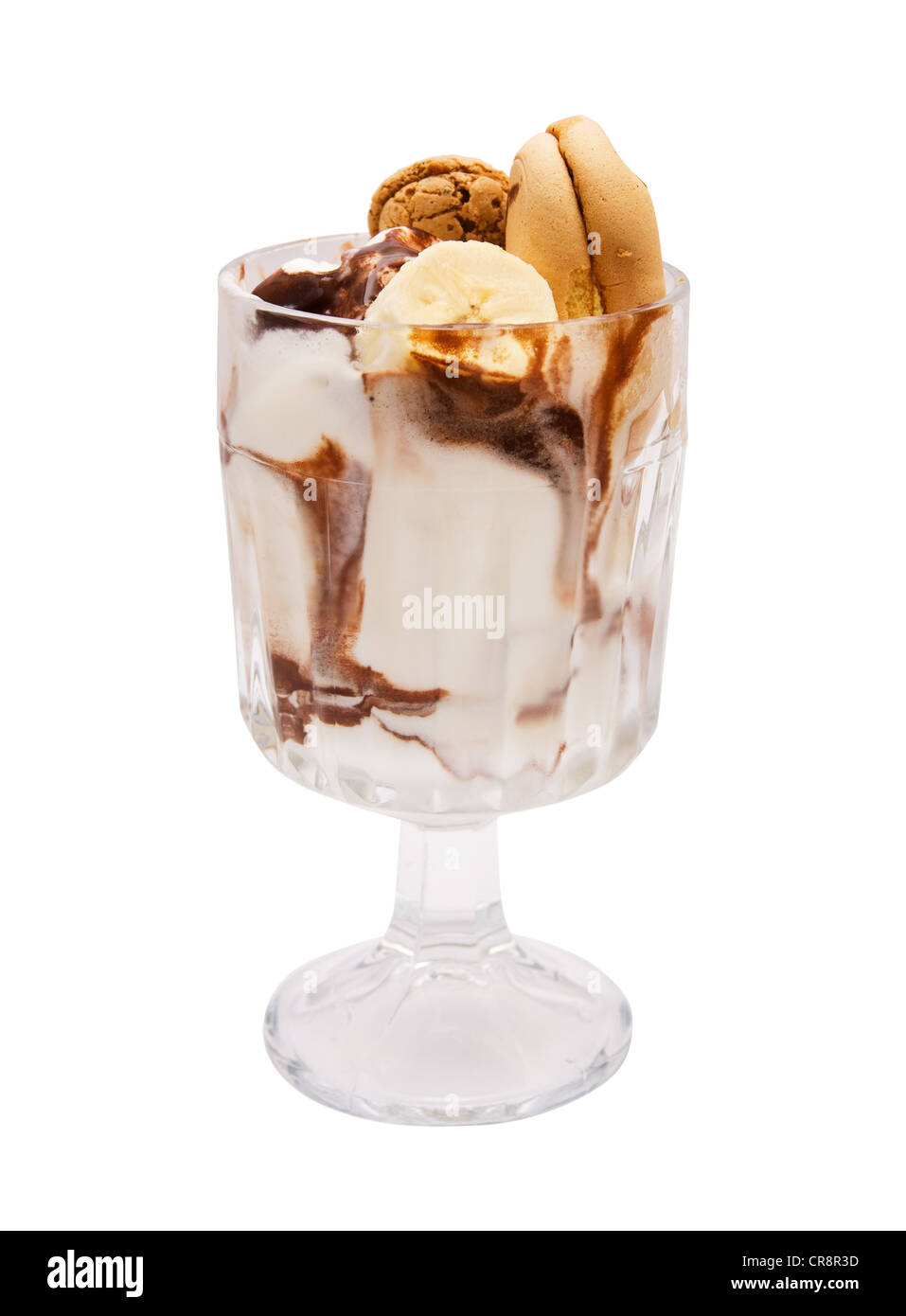 Delicious sundae isolated on white background Stock Photo - Alamy