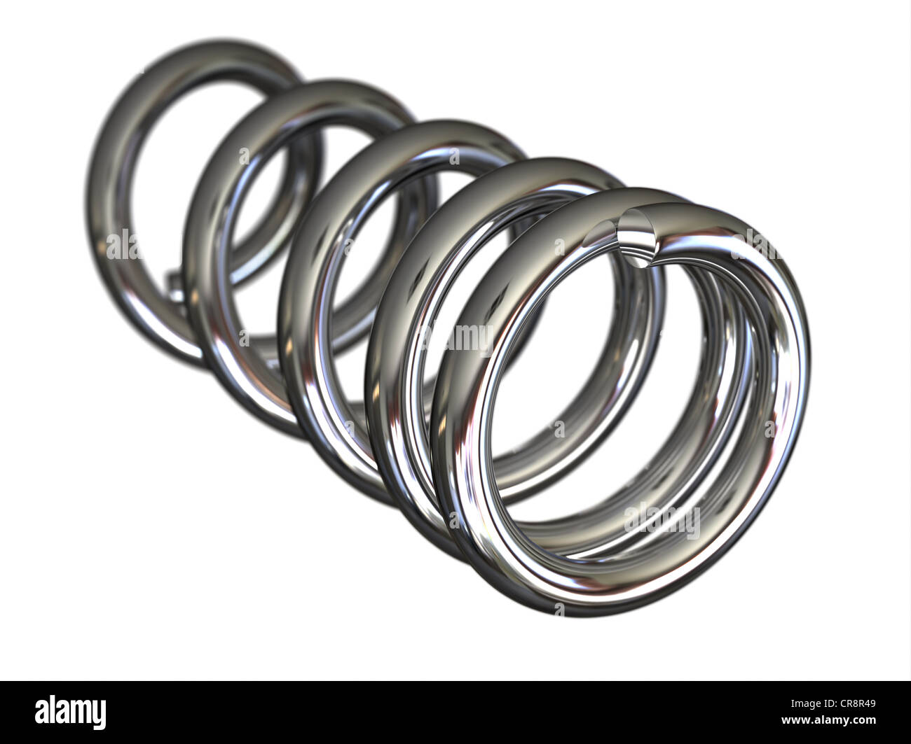 Steel spring on white background Stock Photo - Alamy
