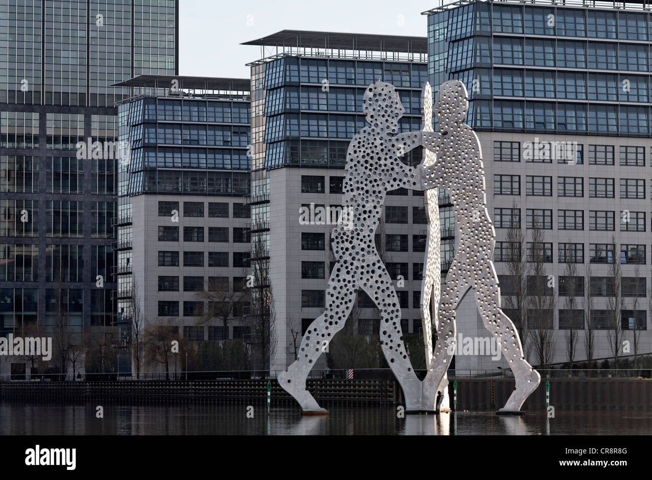 Molecule Man, monumental metal sculpture in the Spree river, Treptowers ...
