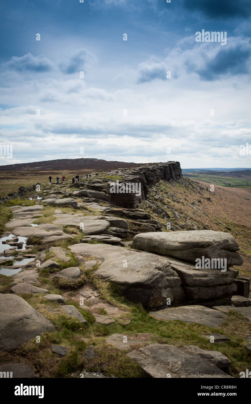 Stanage Edge in the Peak District. The longest gritstone edge in ...