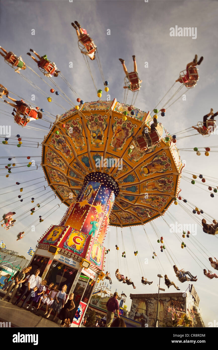 Chair swing ride or Chair-O-Planes, Oktoberfest, Munich, Bavaria ...