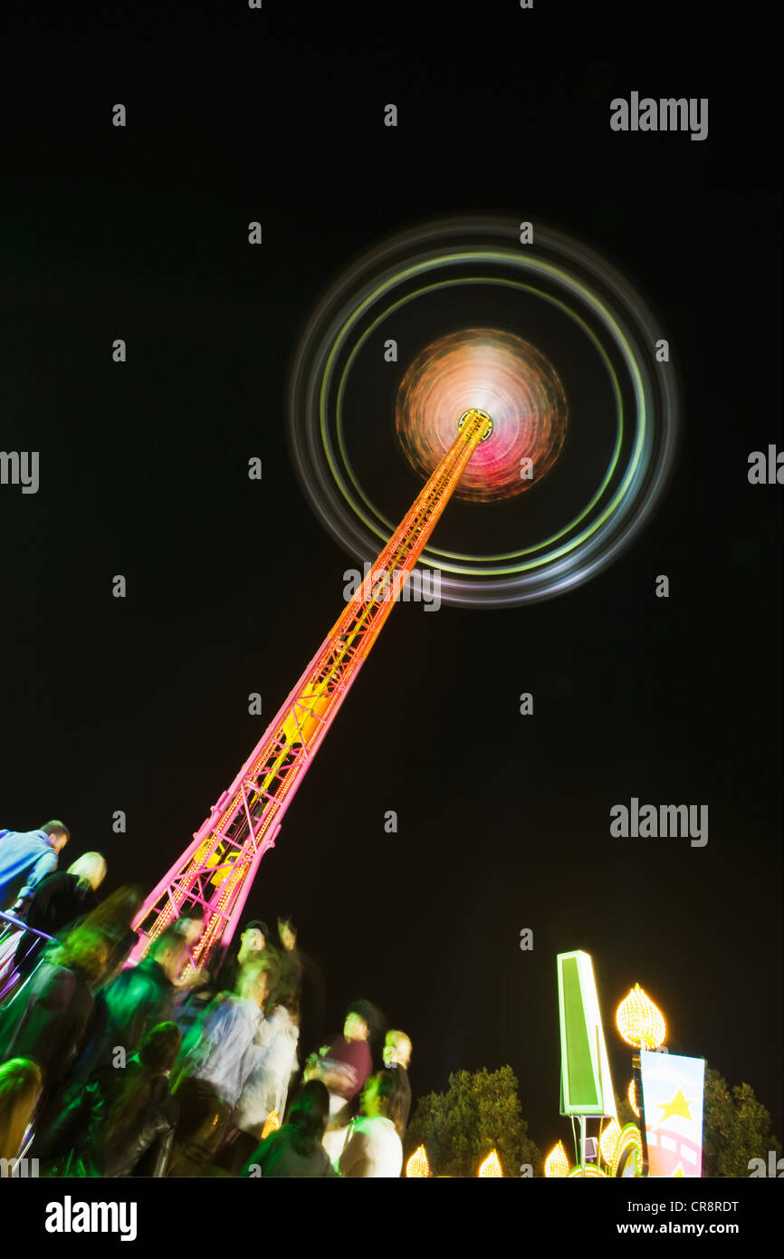 Star Flight, chair swing ride or Chair-O-Planes at night, Oktoberfest ...