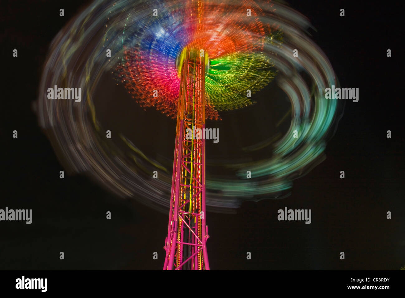 Star Flight, chair swing ride or Chair-O-Planes at night, Oktoberfest ...