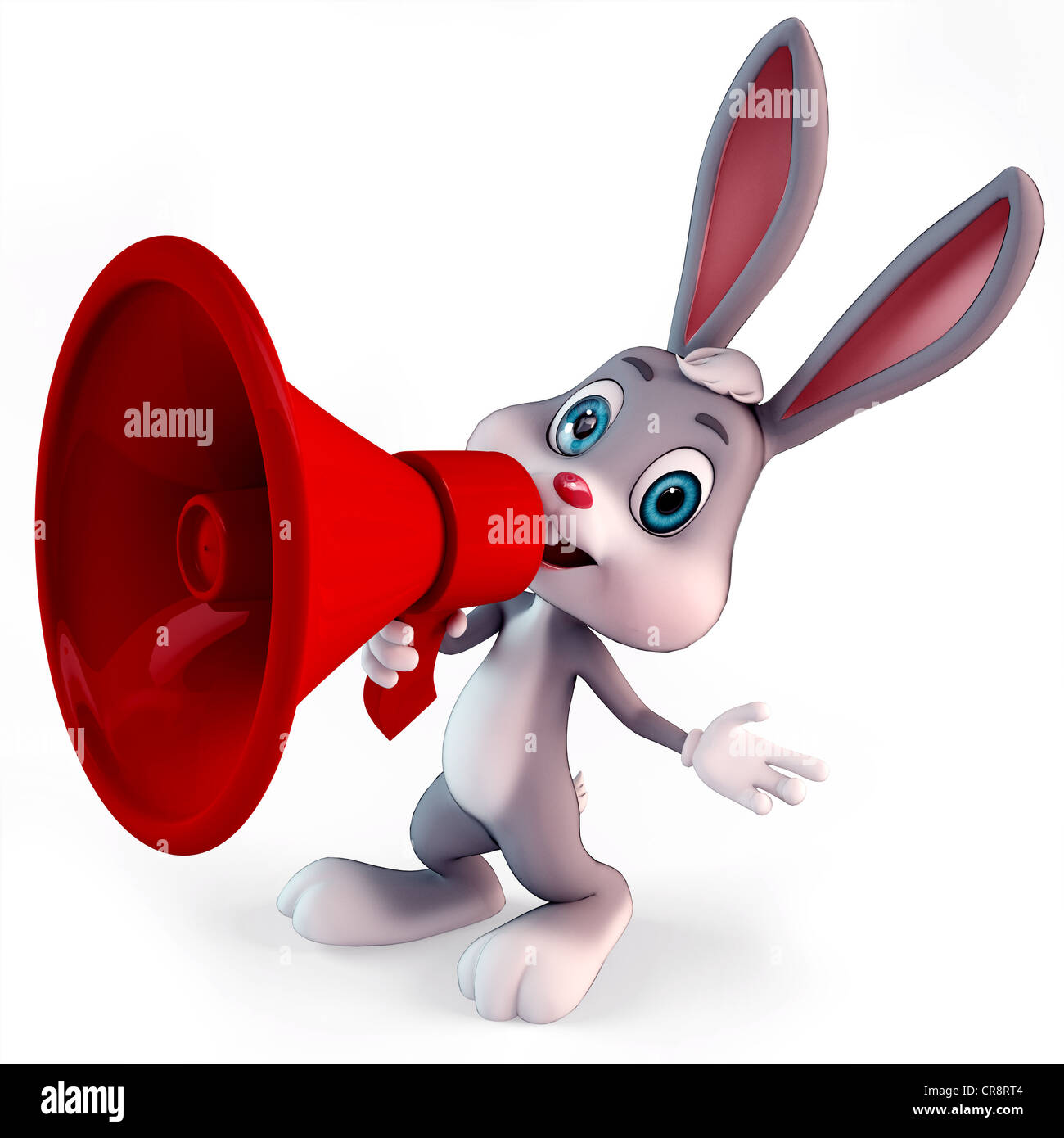 bunny with loud speaker Stock Photo - Alamy