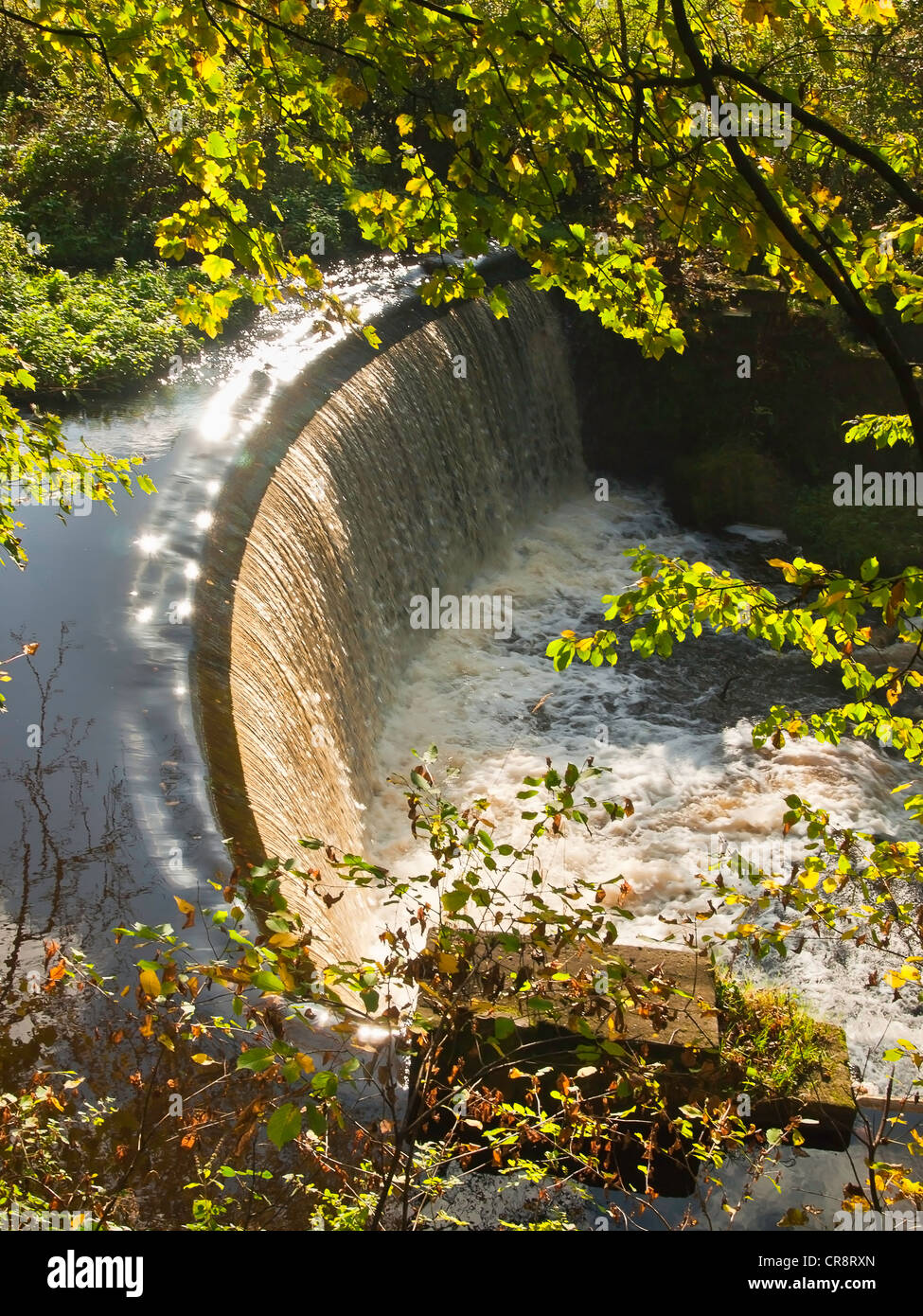 The river Yarrow at Birkacre after heavy rainfall Stock Photo - Alamy